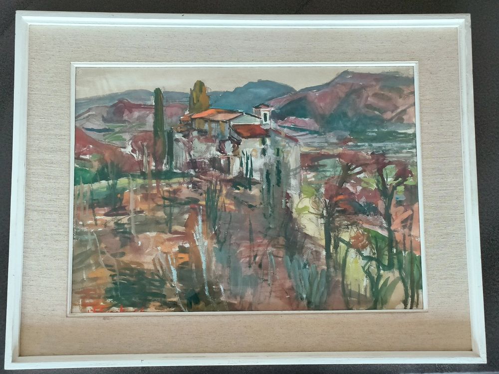 Adolf Funk Gouache/Mischtechnik Norditalien dat. 1956 sign. | Kaufen auf Ricardo