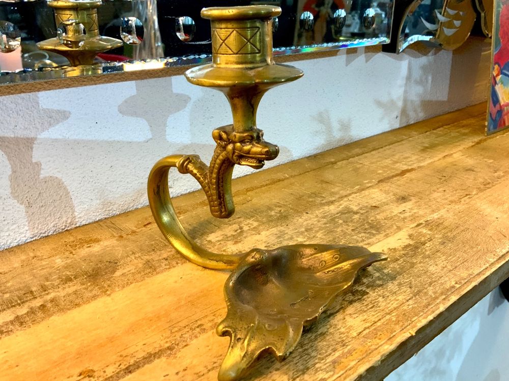 JUGENDSTIL KERZENHALTER BRONZE FRANKREICH UM 1900 (2) | Kaufen auf Ricardo