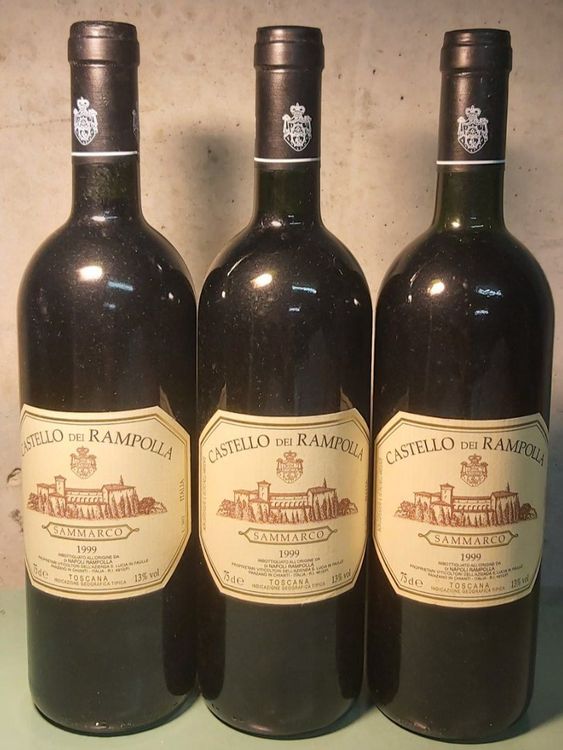 3 Flaschen Sammarco 1999 vom Castello dei Rampolla / Rarität (Neu ...