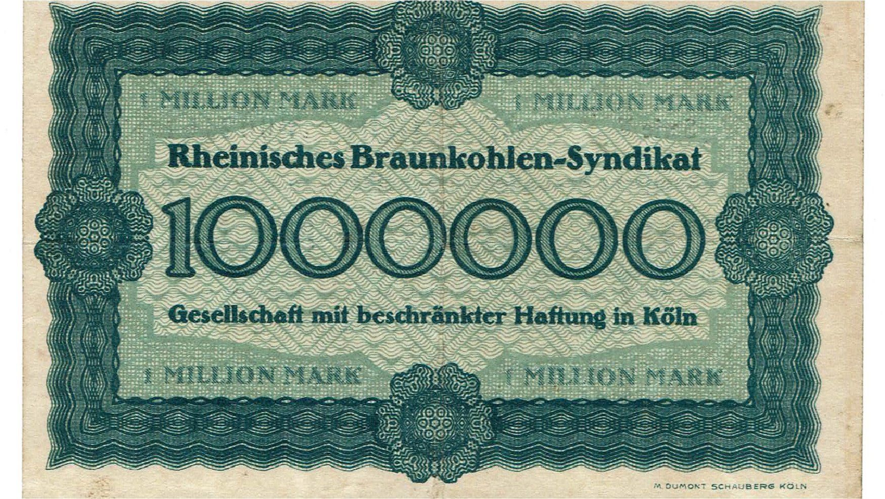 Köln 1 Mil.Mark 01.08.1923 VZ+-VZ++ Serie F (Gebraucht) in Steffisburg ...