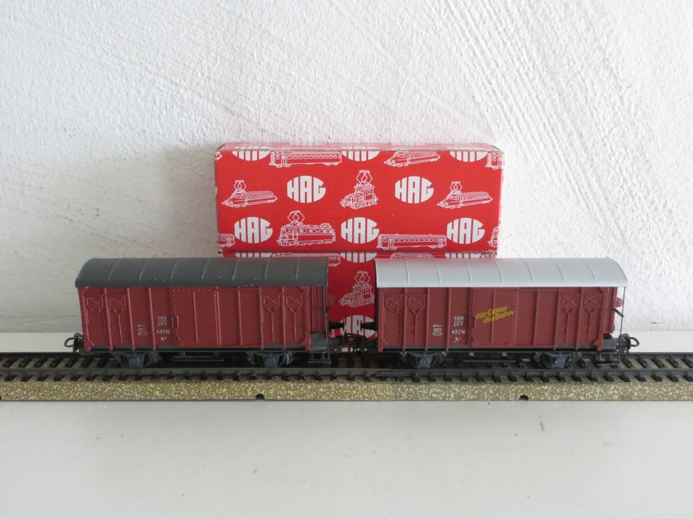 Hag H0: Set m. 2 ged. SBB-Gussgüterwagen, "fGdB", 300, OVP (Gebraucht ...