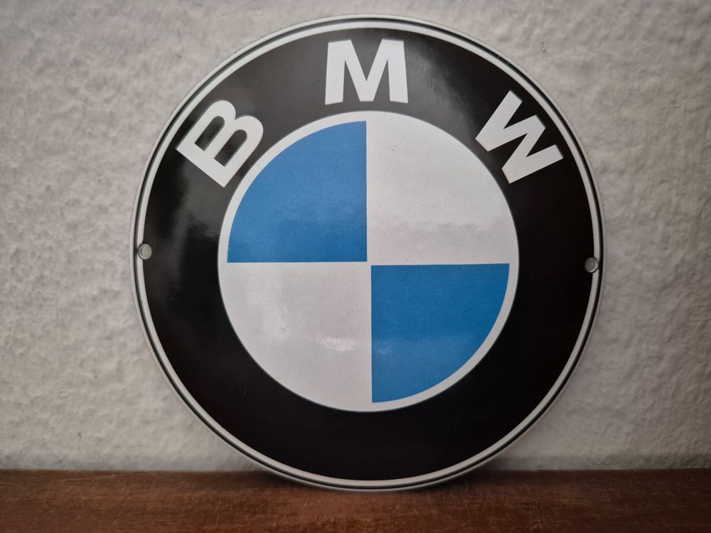 Emailschild BMW Auto Werkstatt Service Logo Emaille Schild (Neu (gemäss ...