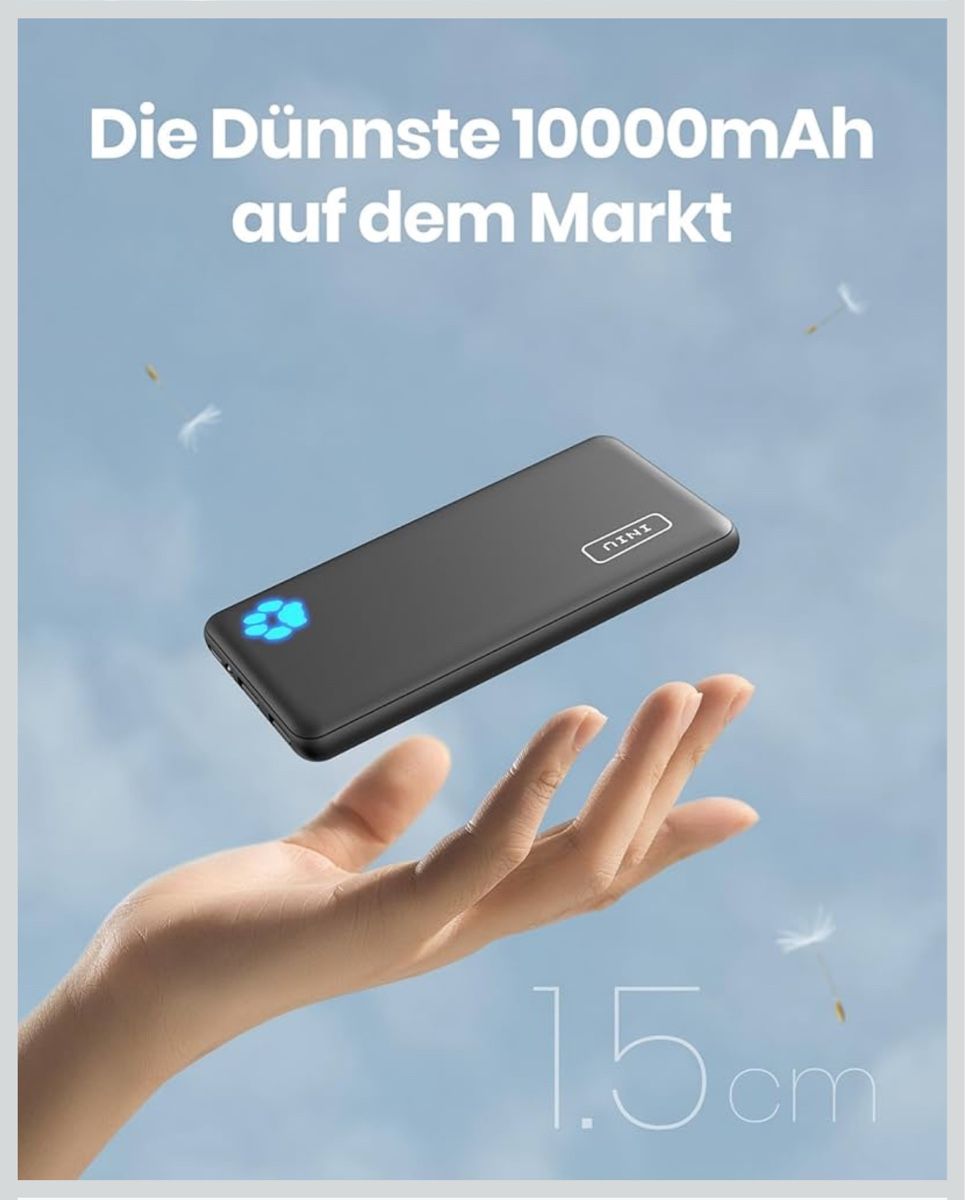 INIU Power Bank, Ultra Slim 10000mAh Powerbank Klein Stark (Neu und ...