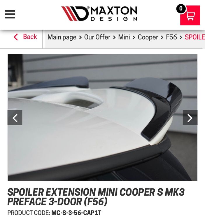 Spoiler Maxton Mini F55/F56 | Kaufen auf Ricardo
