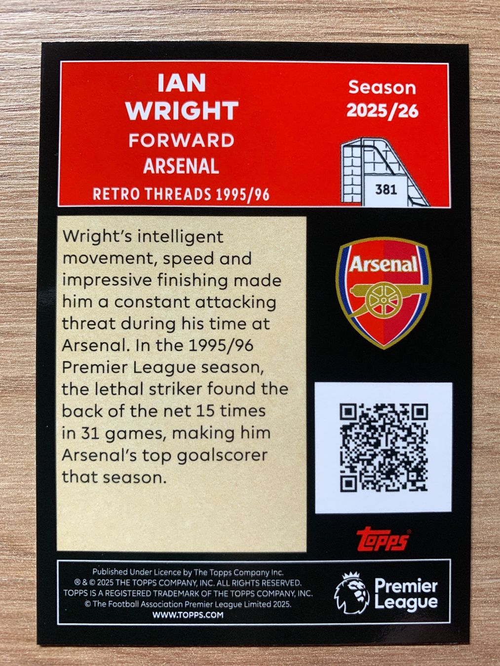 Soccer Ian Wright Retro Threads Premier League 25/26 (Gebraucht) in ...