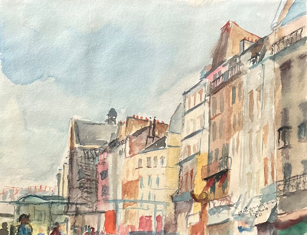 50. er Jahre Aquarell aus Paris Unleserlich Signiert (Gebraucht) in Hochdorf für CHF 5 – mit ...