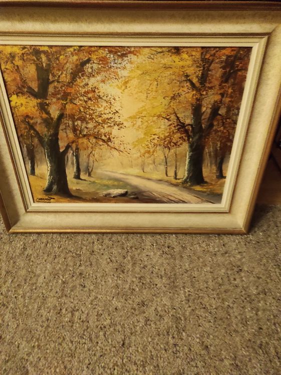 Tableau Peinture Automne Paysage Signé "marnot" Cadre Doré (Gebraucht ...