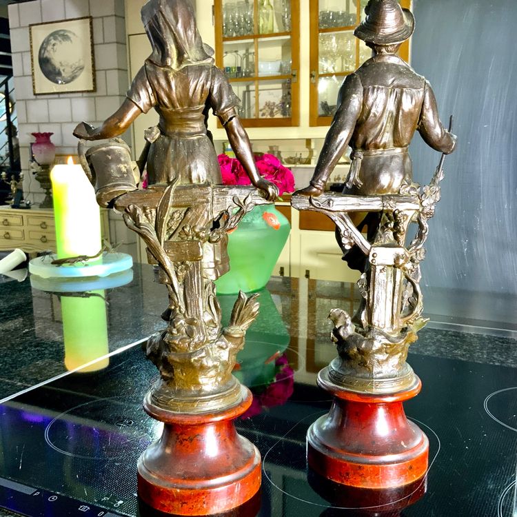 JUGENDSTIL 2 SKULPTURE ZINKGUSS BRONZIERT FRANCE,1900 (Gebraucht) in Biglen für CHF 36 – mit ...