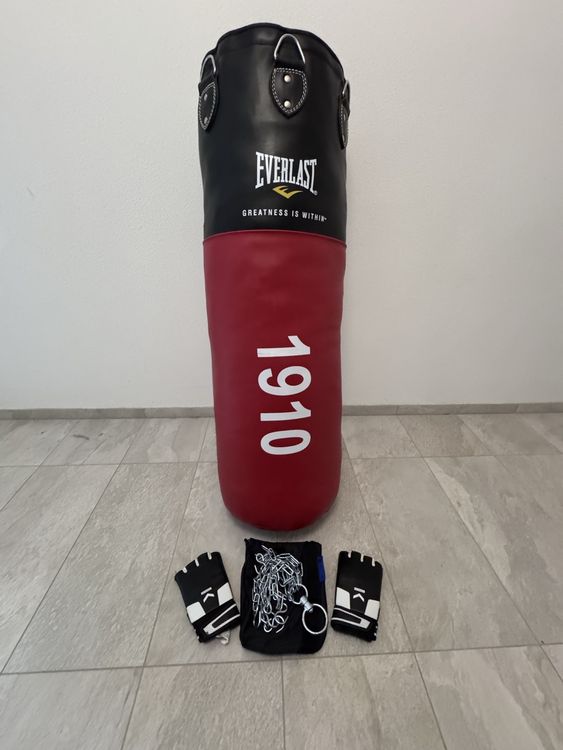 Everlast Boxsack 1910 + Boxhandschuhe + Aufhängung | Kaufen auf Ricardo