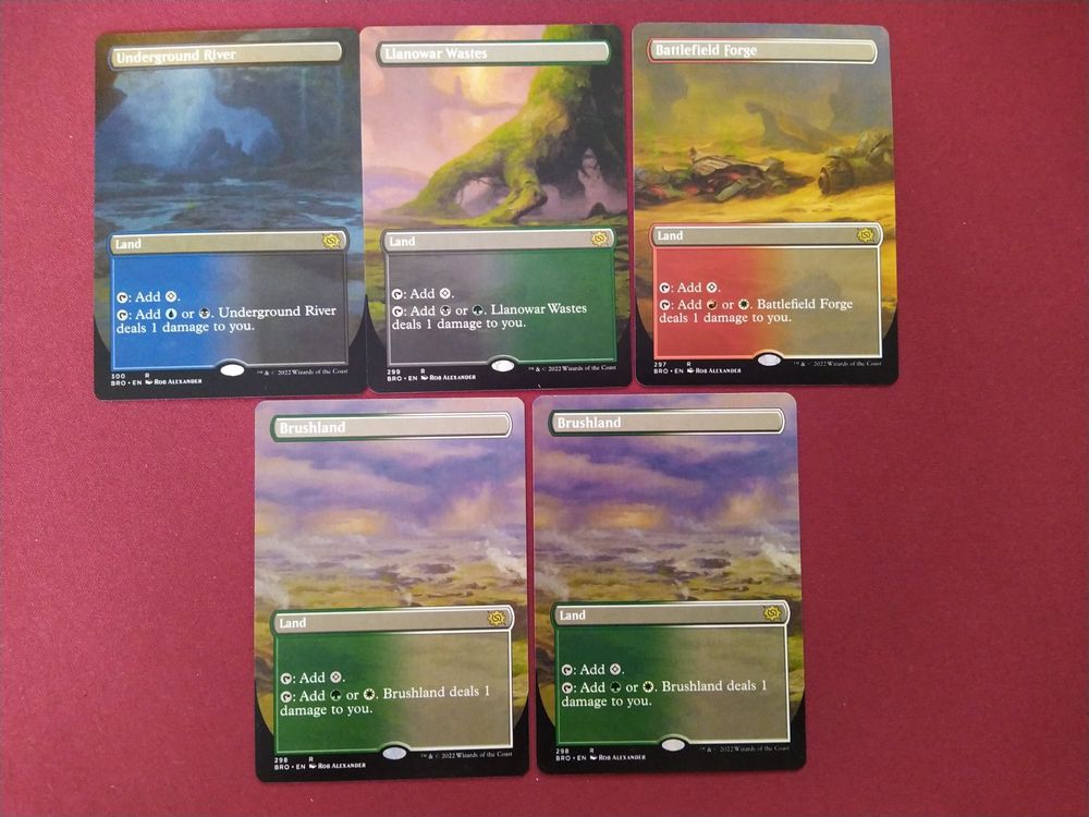 MTG Brothers War - 5 Rare Land Borderless, Underground River (Gebraucht ...