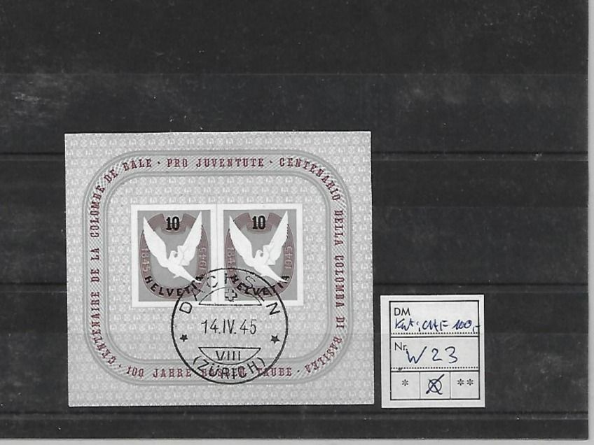 Block Taube 1945 gest. Kat: CHF 100.- (Gebraucht) in Basel für CHF 14 – mit Lieferung auf ...