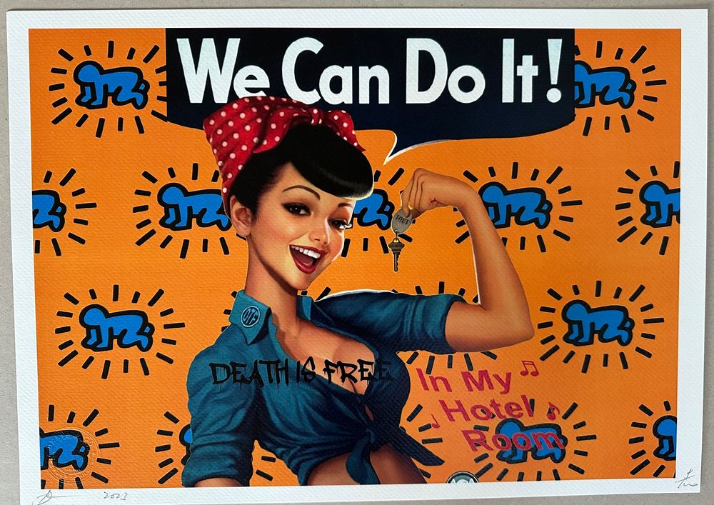 Death: “We can do it” Keith Haring Girl, signiert 9/100 (Neu (gemäss ...