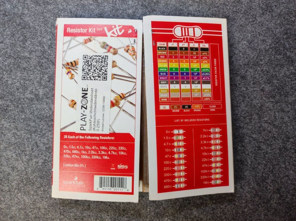 Sparkfun 500x Widerstände Widerstandsset Resistor Kit (Neu (gemäss ...