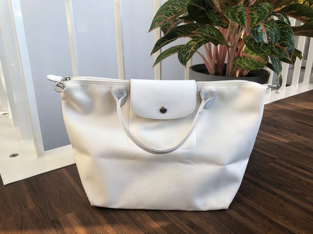 Longchamp Tasche Weiss Nylon