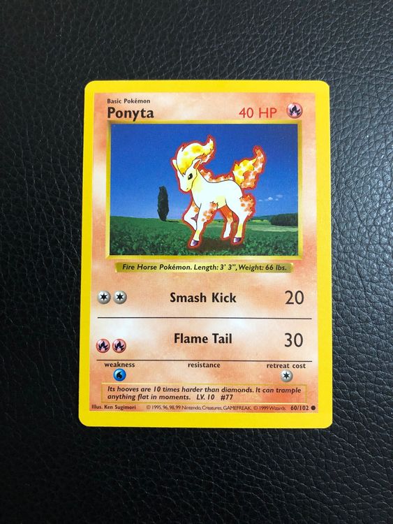 1999 Base Set Shadowless Ponyta 60/102 Ab 1 (Gebraucht) in Paradiso für ...