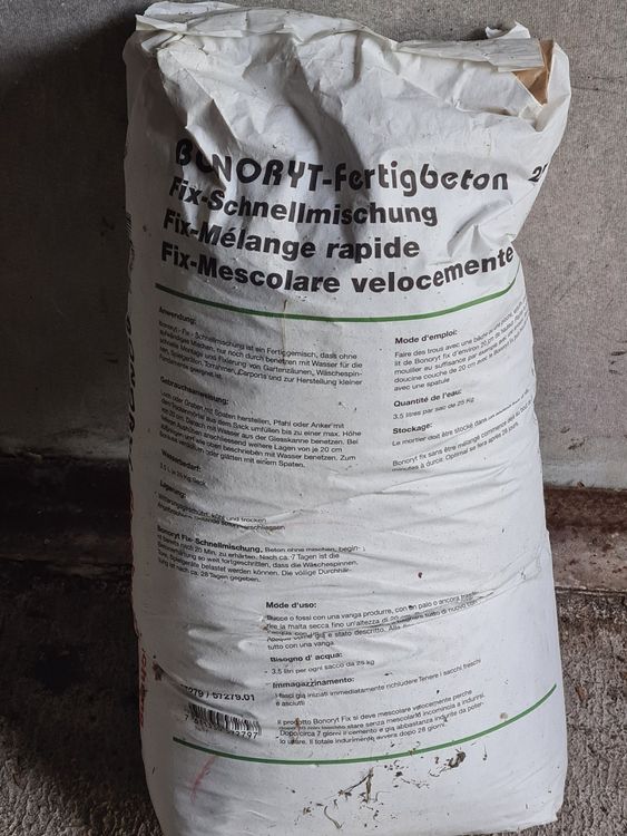 1 Sack Fertigbeton, 25 kg (Neu und originalverpackt) in Amriswil für CHF 1 – nur Abholung auf ...