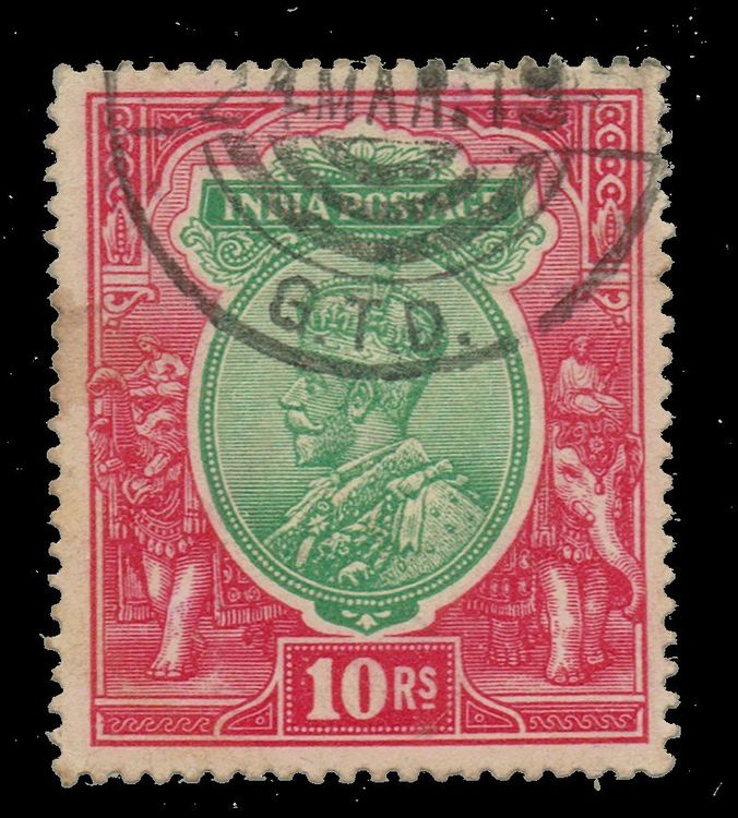 Indien 1911, 10 Rup WZ 3, gestempelt | Kaufen auf Ricardo