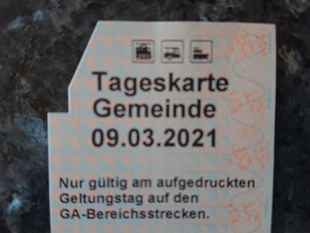 Tageskarte GA SBB für Di, 09. März 2021 (Neu und originalverpackt) in ...