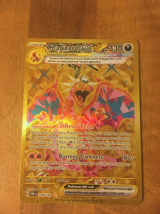 Pokemon Obsidian Flames Charizard EX Gold Tera Englisch | Kaufen auf ...