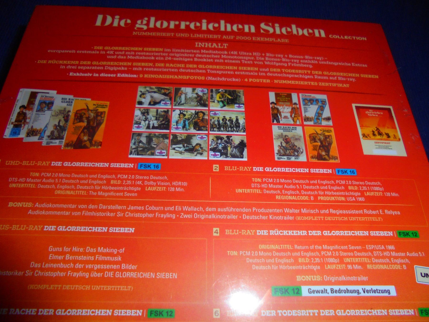 BOX Die Glorreichen Sieben 1-4 / 4 K-Ultra HD / RAR !!! (Neu und ...