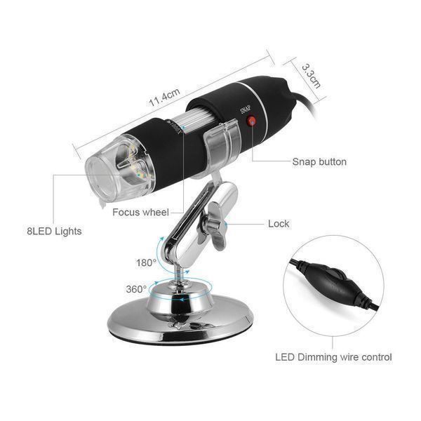 1000x 8LED USB Digital Microscope Lupen | Kaufen auf Ricardo
