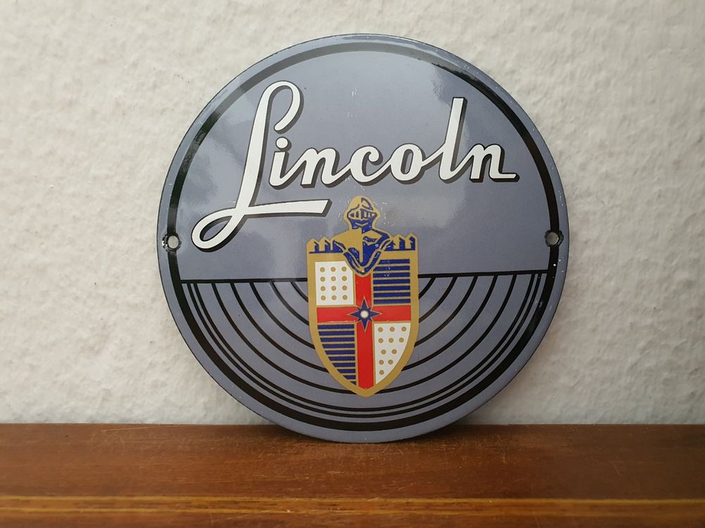 Emailschild Lincoln Cars Logo Emaille Schild Reklame Retro (Neu (gemäss ...