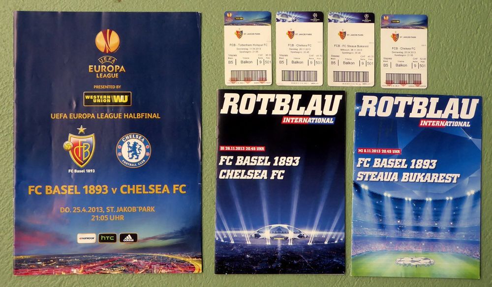 historische original FC BASEL Programme Tickets 2013 (Gebraucht) in ...