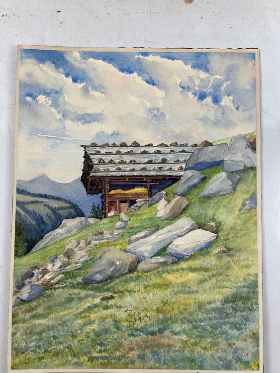 Antike Bauerhaus ansicht Aquarell Signiert Sam Lagier (Gebraucht) in ...