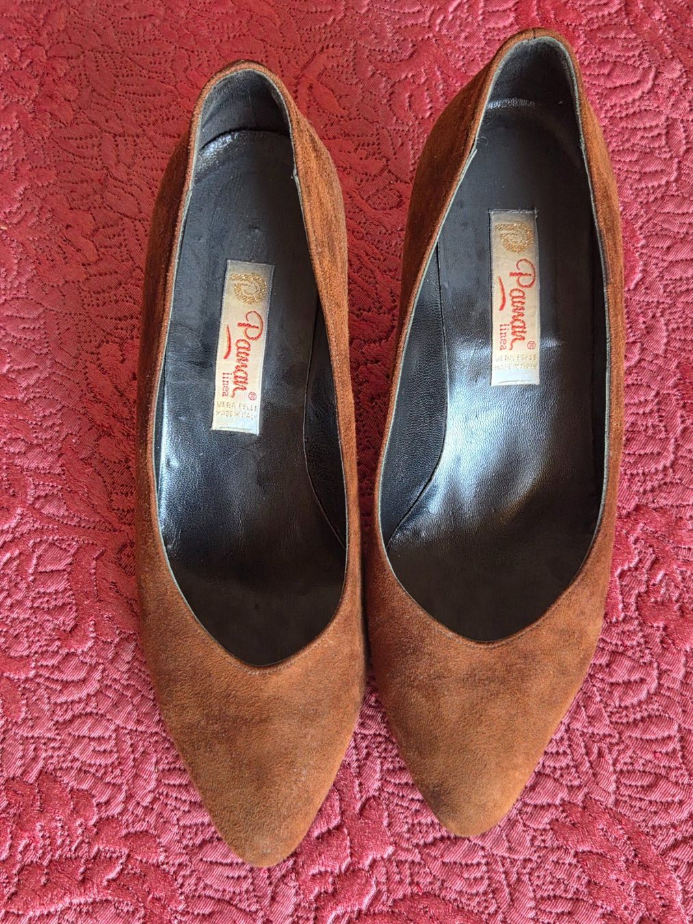 Vintage Wildleder Pumps braun „Pauman linea“ – Made in Italy (D ...