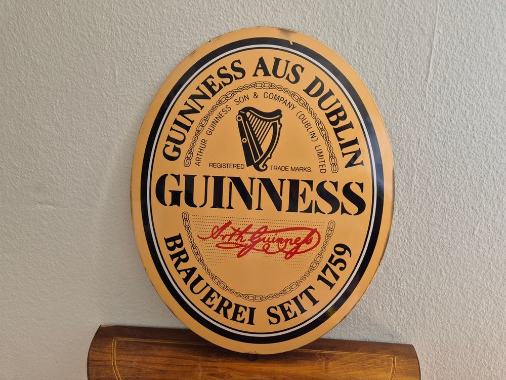 Grosses Emailschild Guinness Irish Beer Bier Emaille Schild (Gebraucht ...