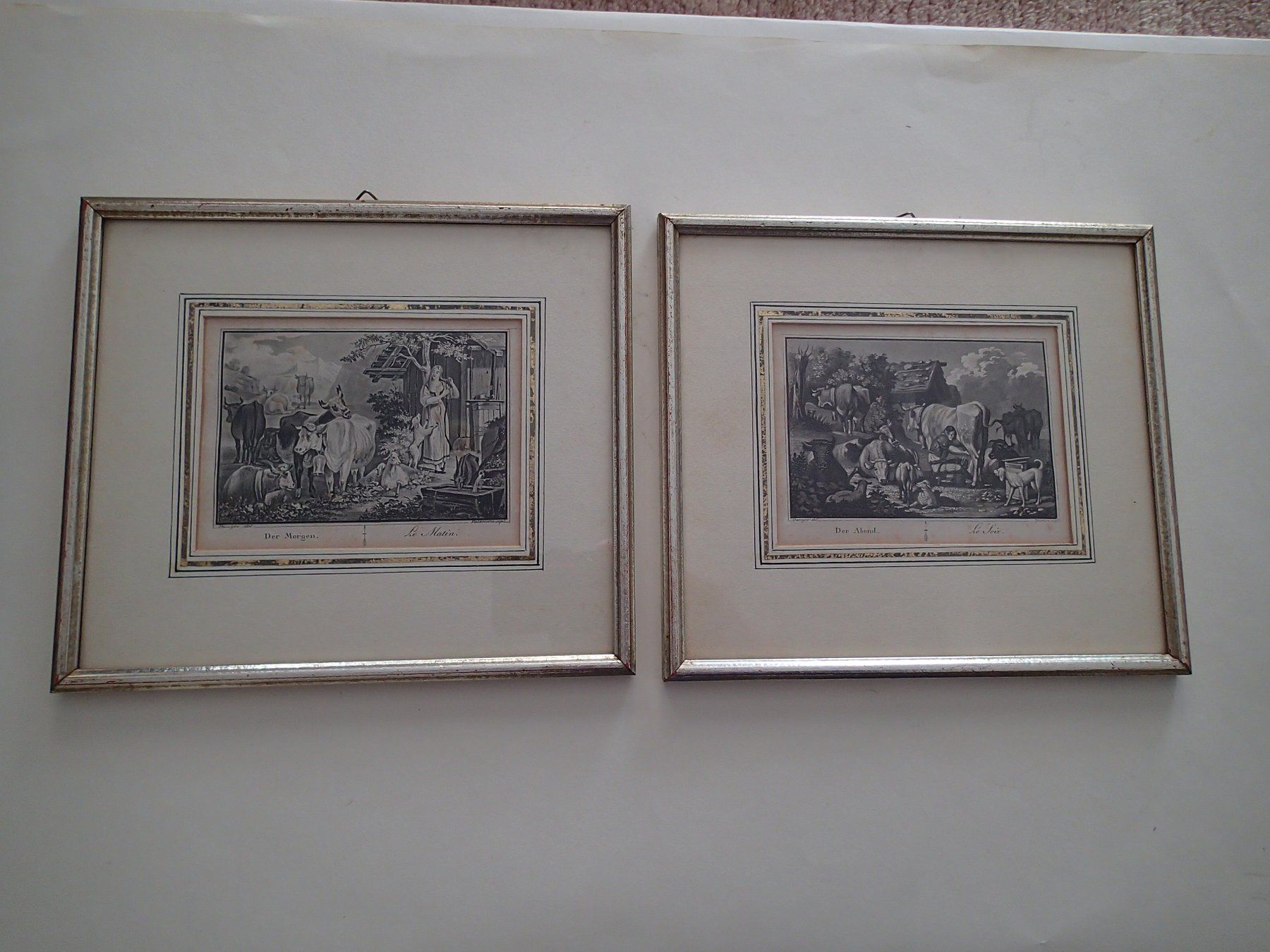 2 Stiche der MORGEN und der ABEND Danzer del. ca 1840 (Gebraucht) in ...