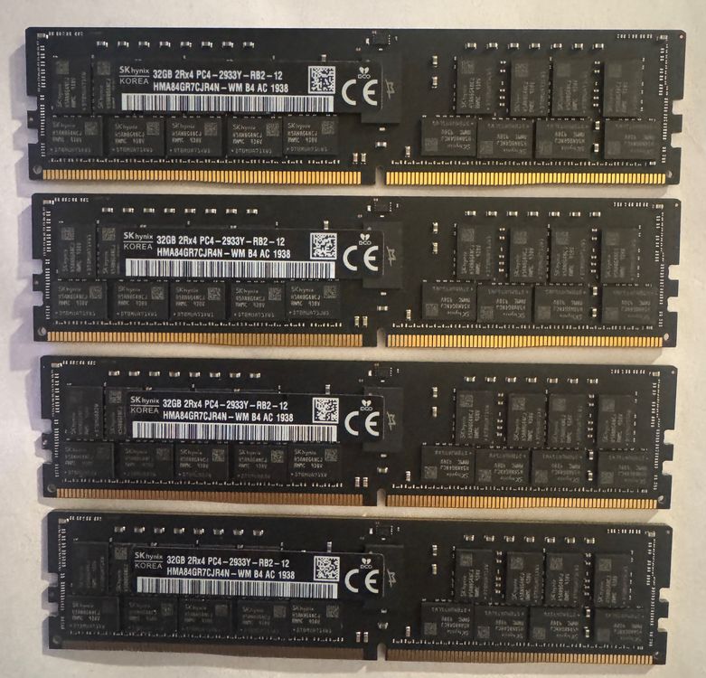 4x 32GB SK Hynix DDR4 RAM PC4-2933Y - Top Zustand! (Gebraucht) in ...