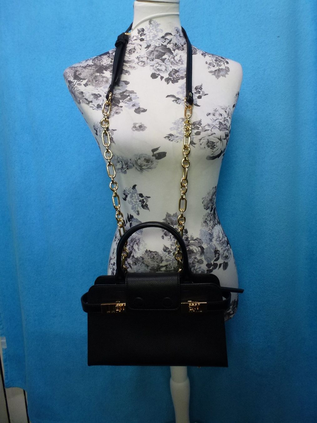 STEVE MADDEN HANDTASCHE SCHWARZ LEDER GOLD NEU OHNE ETIKETT (Neu ...