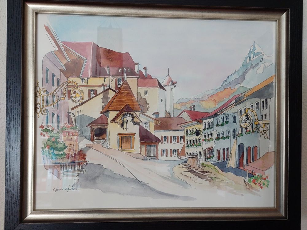 Tableau Aquarelle "Gruyère" de l'artiste Daniel Lanoux (Gebraucht) in Fontainemelon für CHF 300 ...