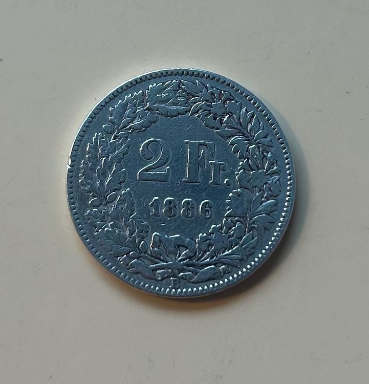 Super seltene Silbermünze Helvetia 2 Franken 1886 (Gebraucht) in Birmensdorf ZH für CHF 16 – mit ...