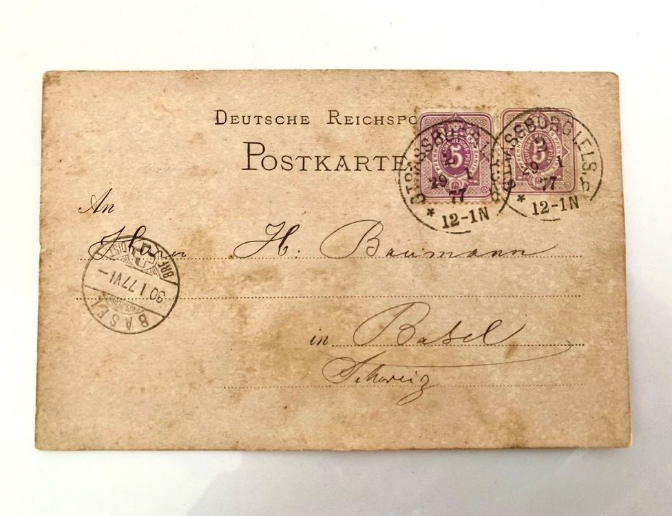 Strassburg 1877 (Antik) mit 5 Pfenning Druck- und Briefmarke | Kaufen ...