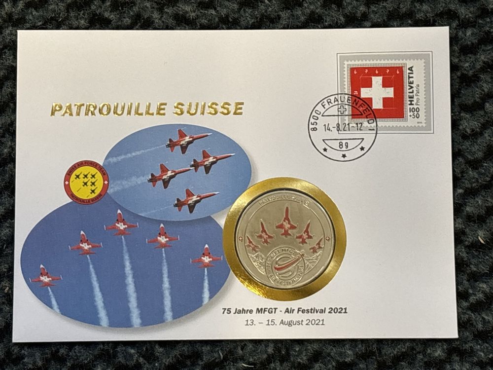 Numisbrief PATROUILLE SUISSE 75 Jahre MFGT Air Festival 2021 (Gebraucht ...