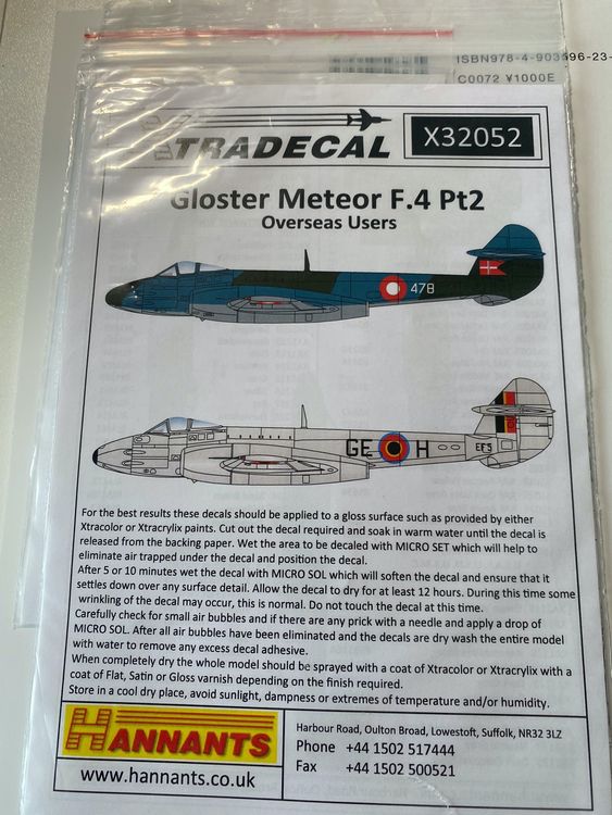 1/32 GLOSTER METEOR F.4 PART 4 DECALS | Kaufen auf Ricardo