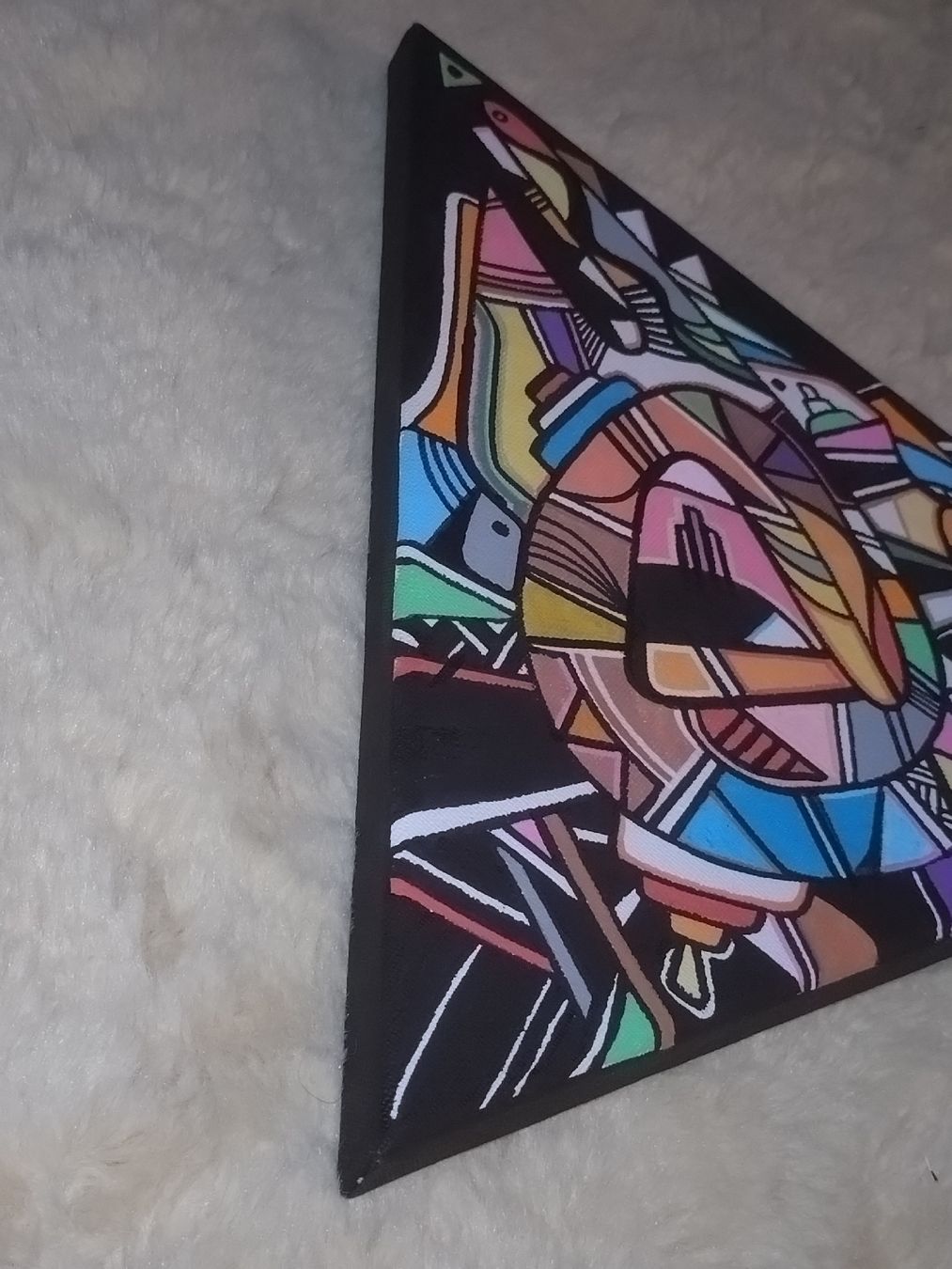 Tableau triangulaire abstrait, artiste TOAST 2016 Doodle (Neuf (Voir ...