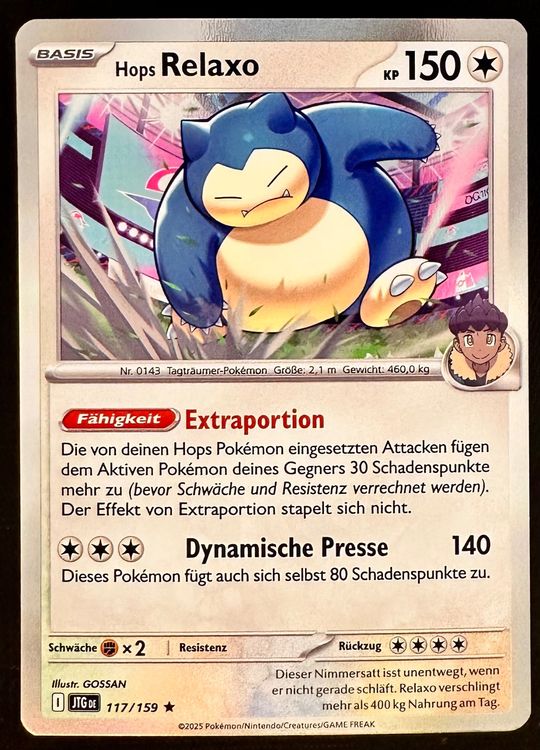Hops Relaxo Holo 117/159 Pokémon Reisegefährten neu DE (Neu (gemäss ...