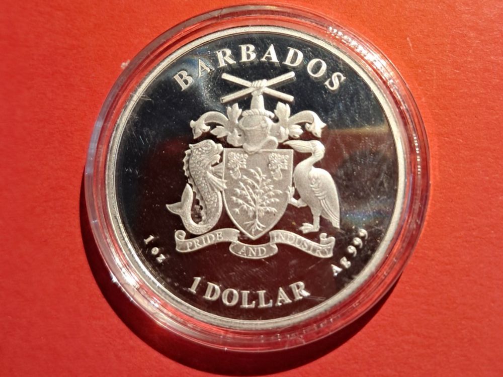 1 OZ UNZE PELIKAN 2022 SILBER SILBERMÜNZE 999 BARBADOS (Neu und ...