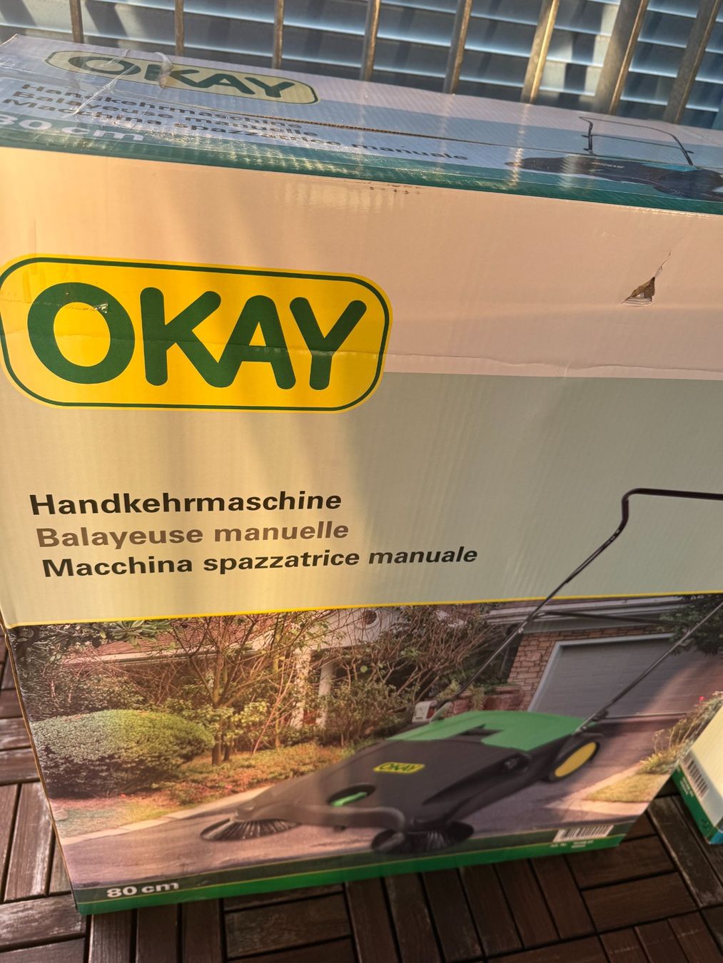 OKAY Handkehrmaschine (OVP) – 80 cm / 30 L (Neu und originalverpackt ...