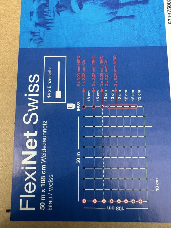 Flexinet blau/weiss 108cm x 50 m | Kaufen auf Ricardo