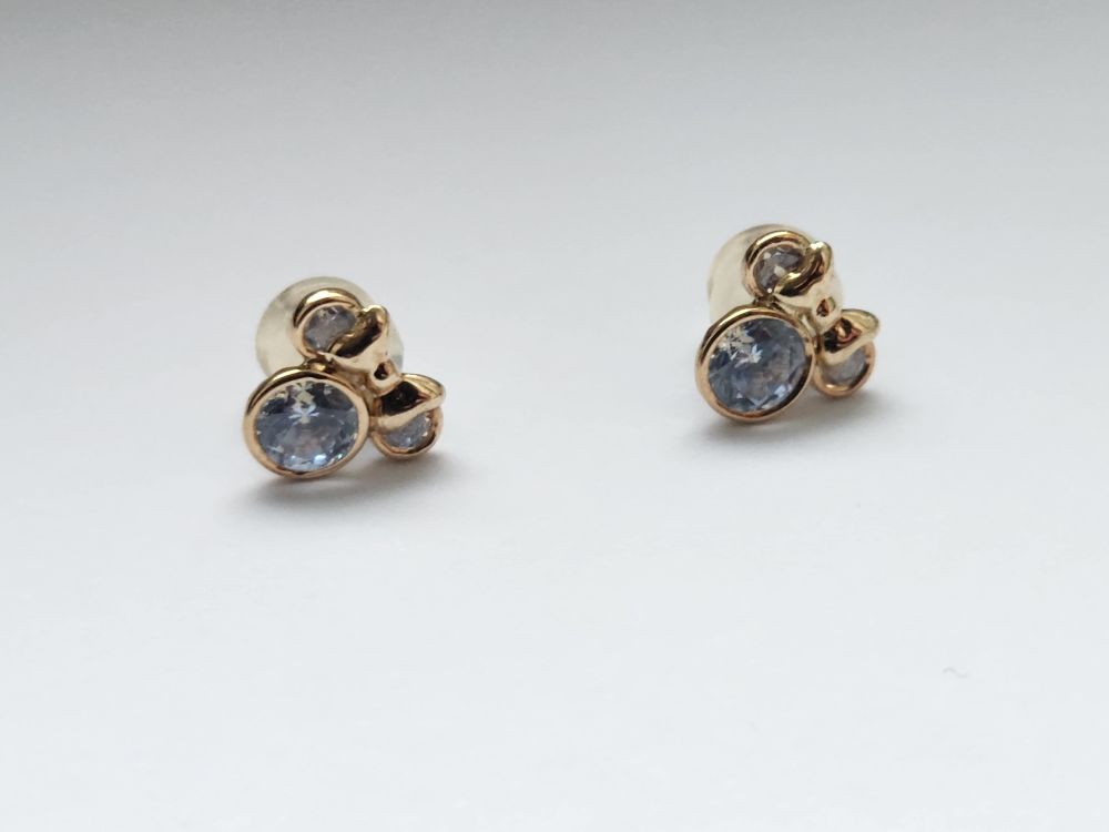 Disney Ohrringe 585 Gold Minnie Mouse Geburtsstein April (Gebraucht) in ...