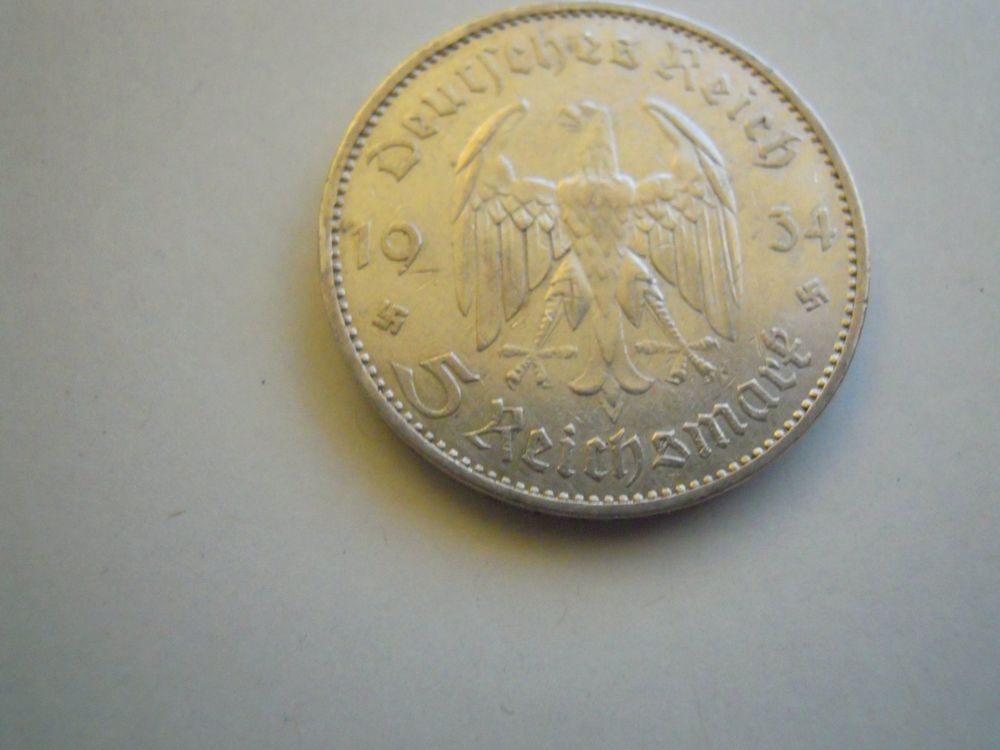 1934 5 Reichsmark 1934 silber (Gebraucht) in Kriegstetten für CHF 9.9 – mit Lieferung auf ...