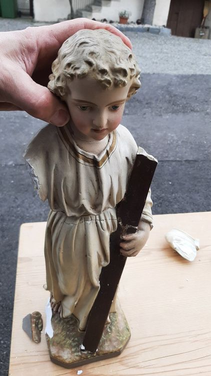 Antike Kirchen Skulptur Figur Jesuskind Christkind Statue (Defekt) in ...