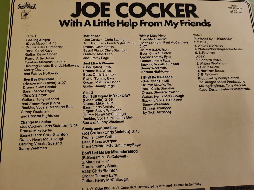 Rare Schallplatten, Flower Power, Woodstock , Joe Cocker LP (Gebraucht ...