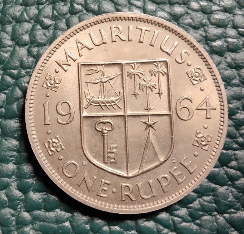 Mauritius-One Rupee 1964 (Queen Elizabeth II) (Neu (gemäss Beschreibung ...