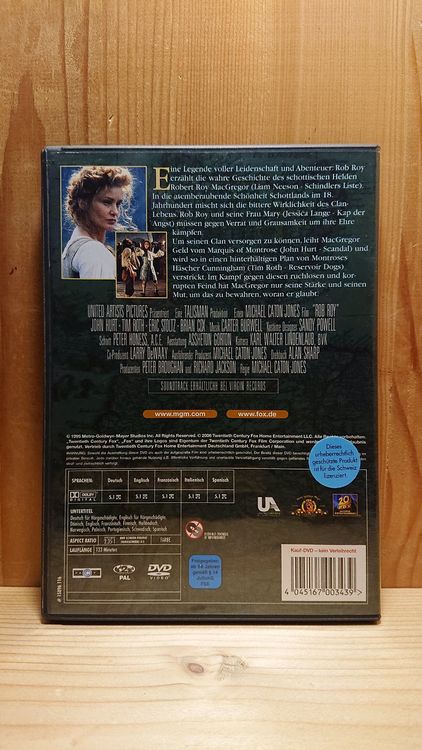 ROB ROY DVD mit Liam Neeson und Jessica Lange (Gebraucht) in Wilderswil ...