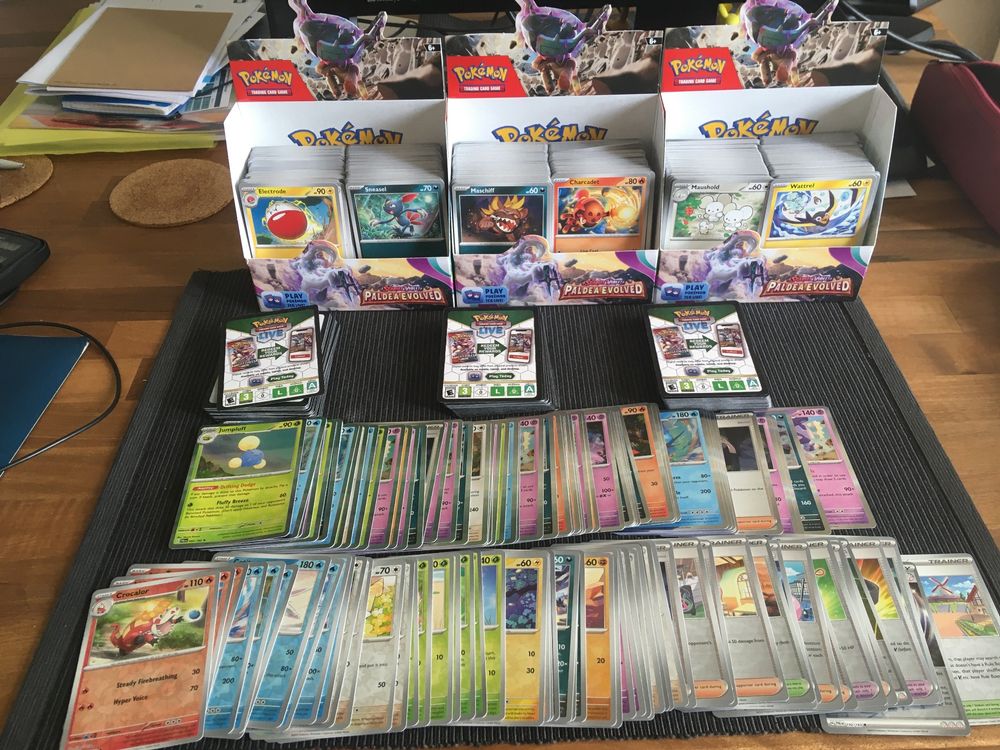 Pokemon 3 geöffnete Paldea Evolved Display Ca 860 Karten (Neu (gemäss ...